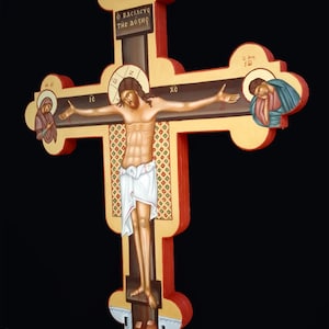 Greek Orthodox Cross / Jesus Christ Crucifixion With Virgin Mary and St ...