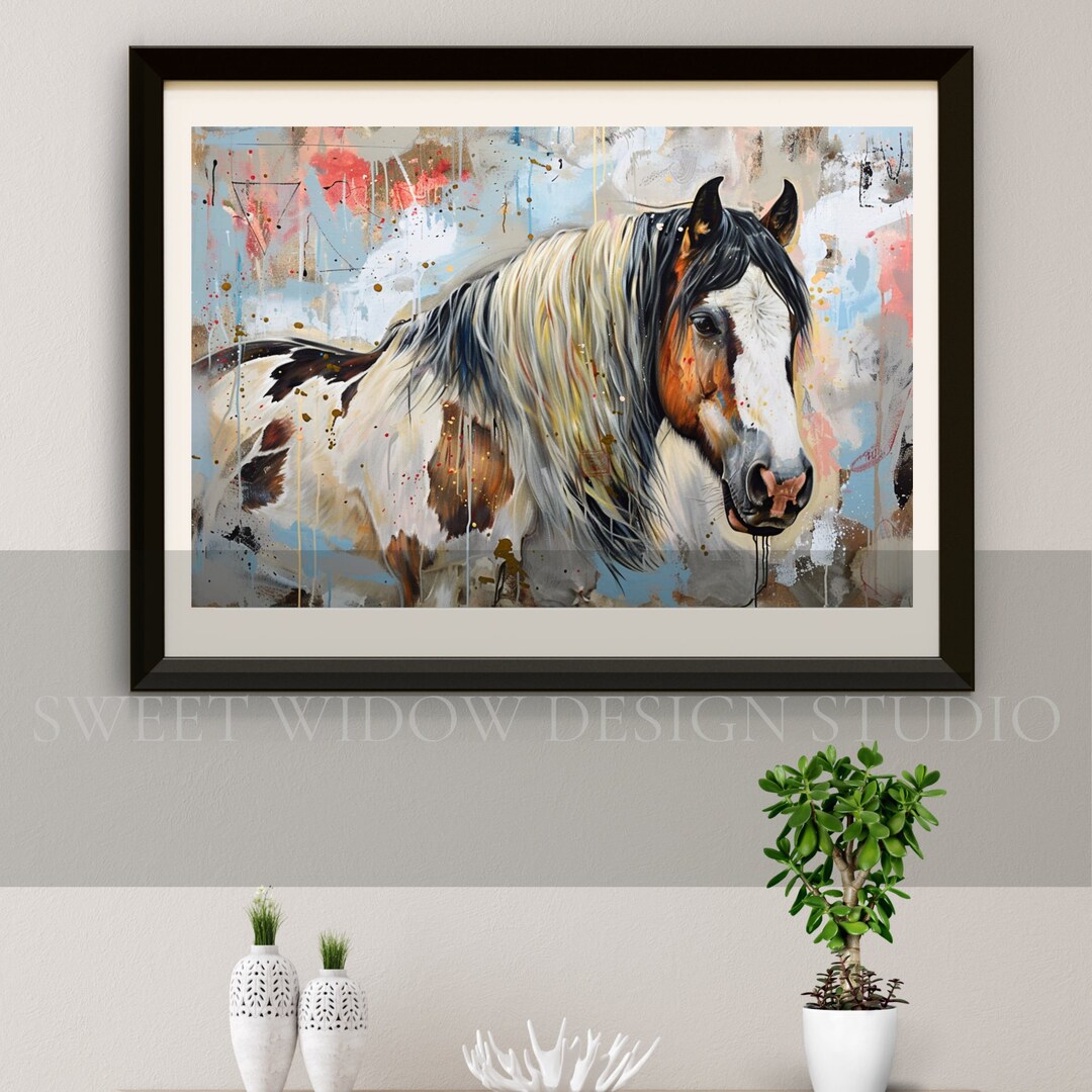 Paint Draft Pony, Pinto Horse Digital Print, Wall Art, Digital Download ...