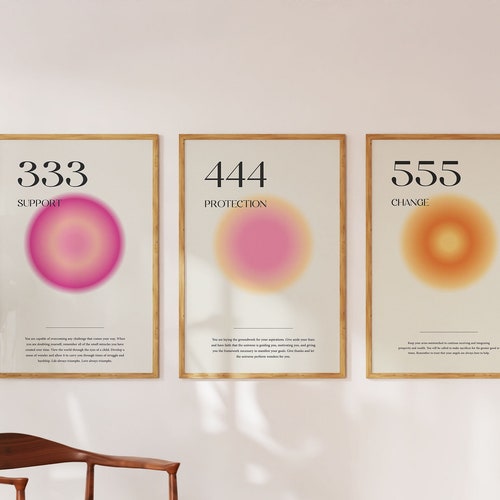 Positive Aura Posters Set of 3 Spiritual Poster Grainy - Etsy