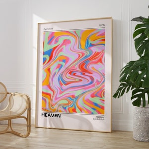 Heaven Aura Poster, Retro Gradient Poster, Affirmation Poster, Retro ...