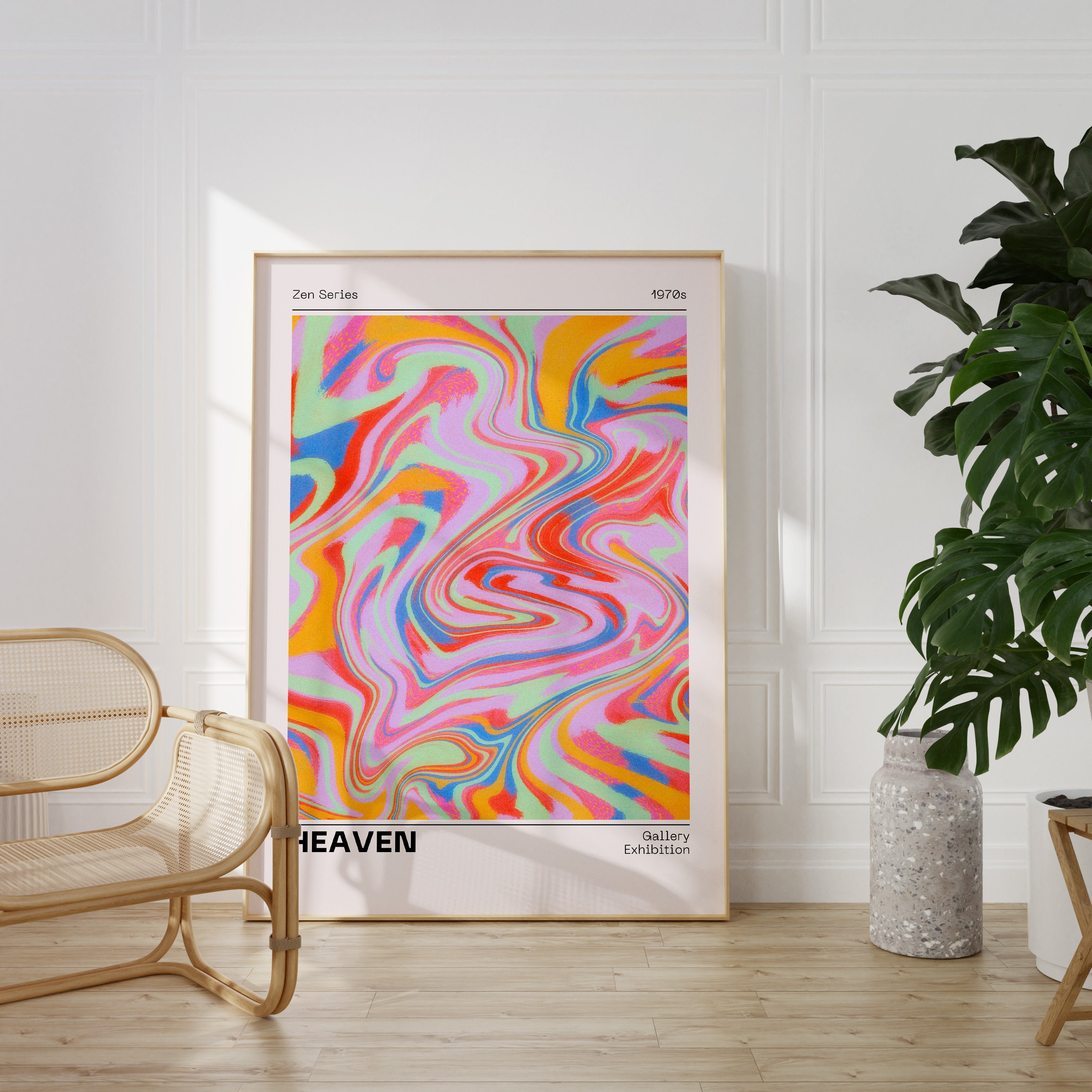 Heaven Aura Poster, Retro Gradient Poster, Affirmation Poster, Retro ...