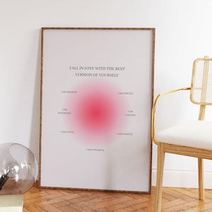 Aura Self Love Affirmation Poster, Trendy Retro Wall Art Print ...