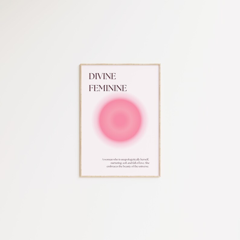 Divine Feminine Aura Poster Pastel Pink Gradient Aura Print Spiritual ...