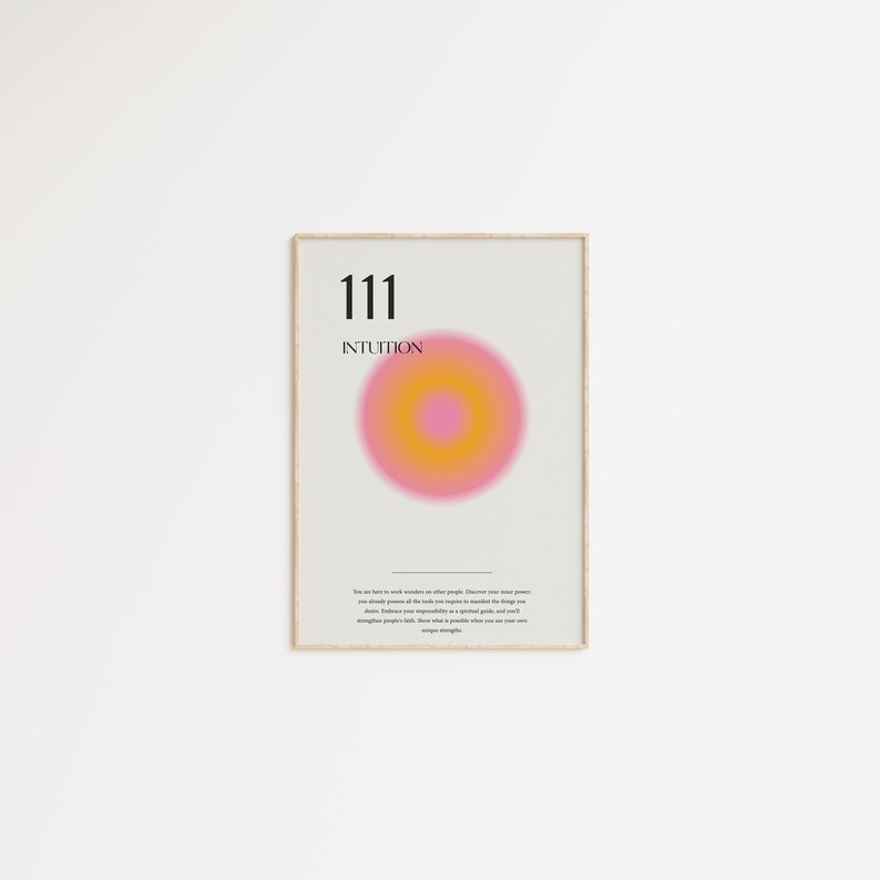 Angel Number 111 Wall Art - Aura Poster Print, Spiritual Decor Trends ...