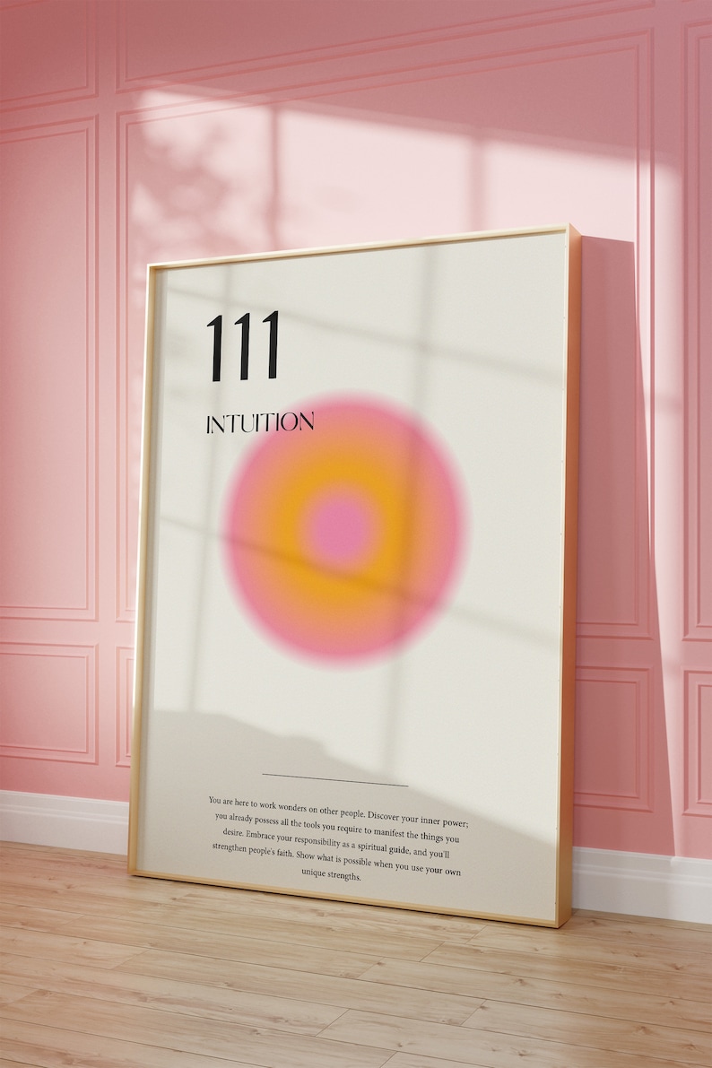 Angel Number 111 Wall Art - Aura Poster Print, Spiritual Decor Trends ...