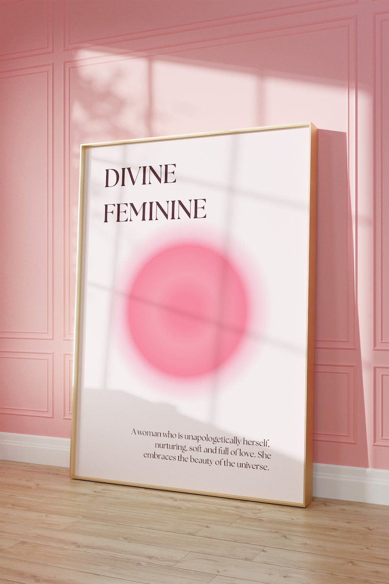 Divine Feminine Aura Poster Pastel Pink Gradient Aura Print Spiritual ...