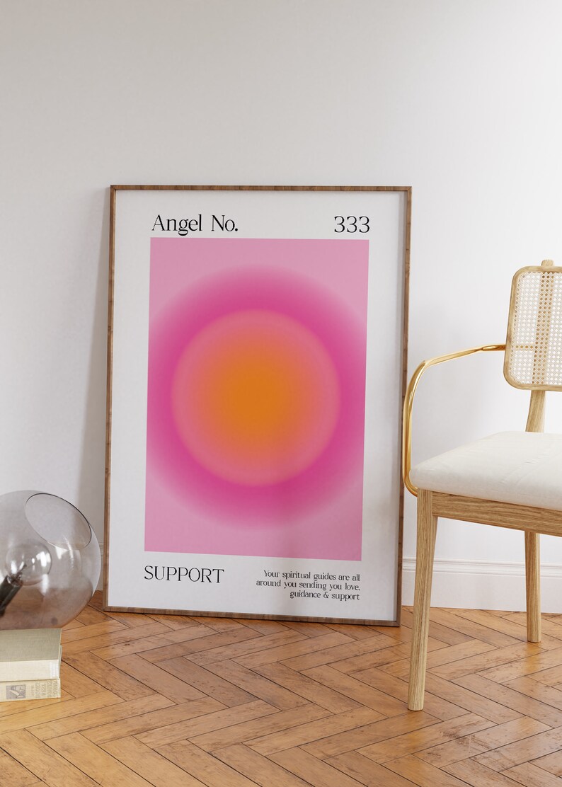 Angel Number 333 Printable Aura Number Poster, Positive Inspiration ...