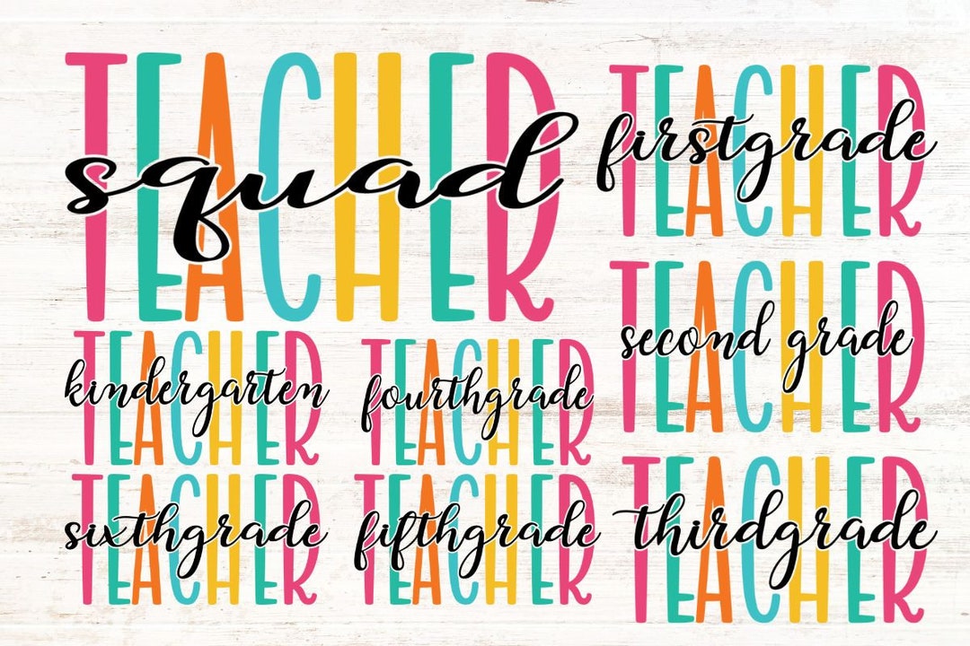 Back to School Teacher Squad SVG Bundle 10 Svg First Day of School for ...