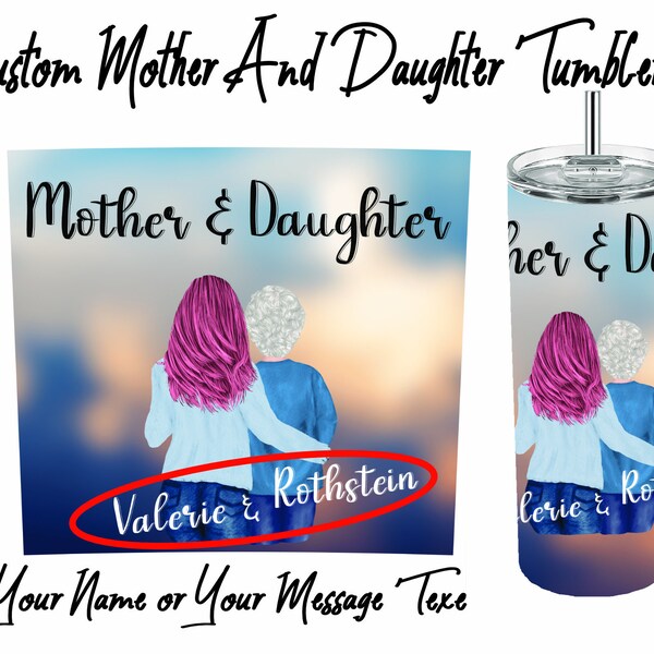 Mother Daughter Custom Tumbler Etsy