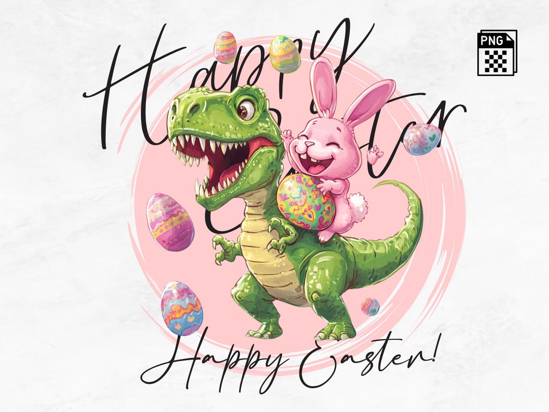 Easter T-rex Dinosaur PNG – Cute Dinosaur Clipart, Easter Sublimation ...