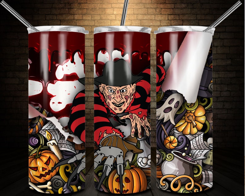 Horror Characters 20oz Tumbler Wrap Halloween Horror Movie - Etsy