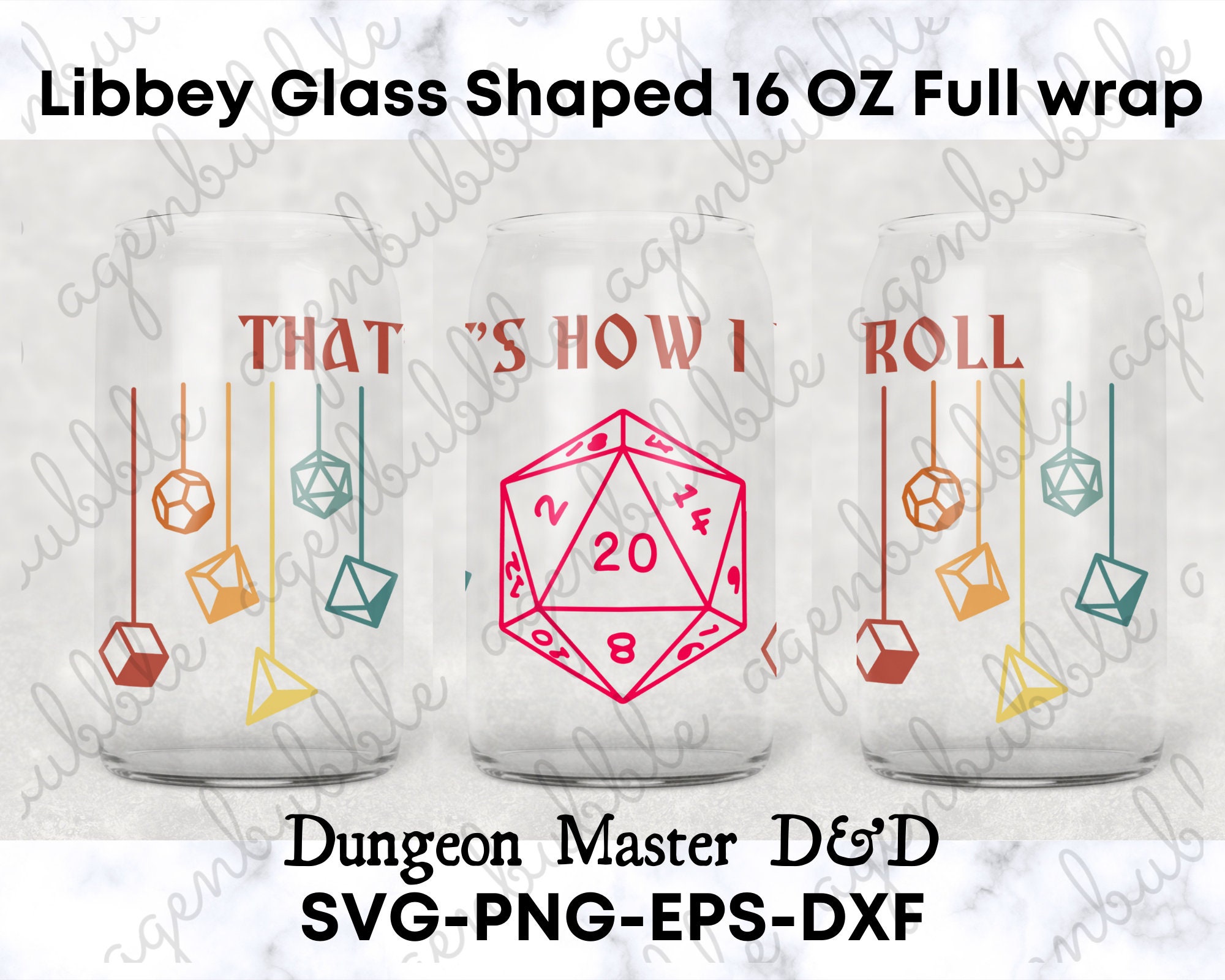 That's How I Roll Dungeon Master Svg, D&D Svg, Full Wrap Libbey Glass ...