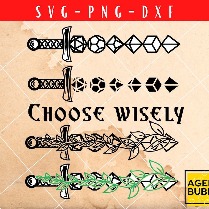 Dice Sword Svg - Etsy