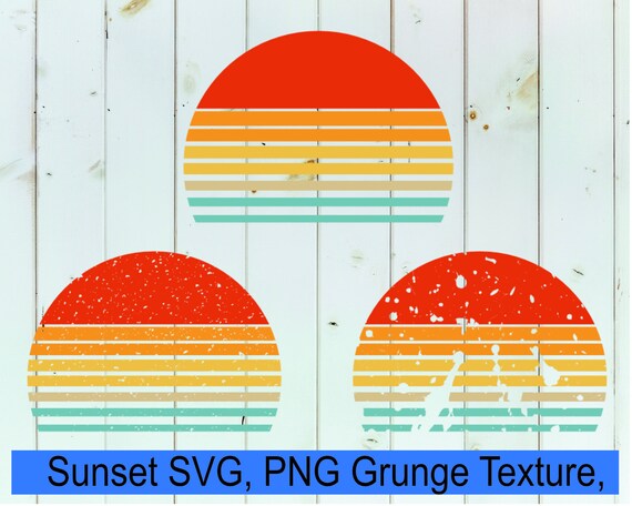 Distressed Retro Vintage Sunset Background Sunset SVG Grunge | Etsy