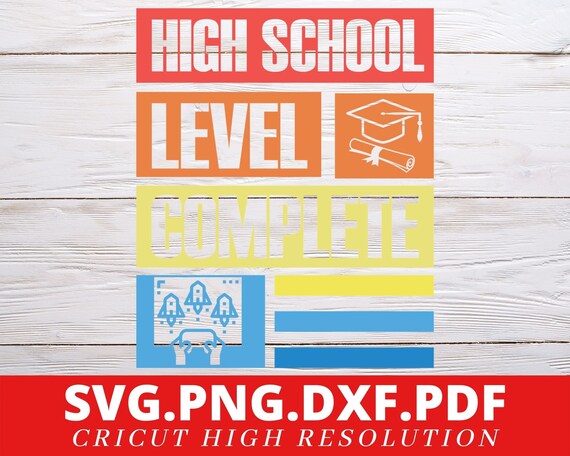 High School Level Complete SVG Graduation Vintage Video Game | Etsy