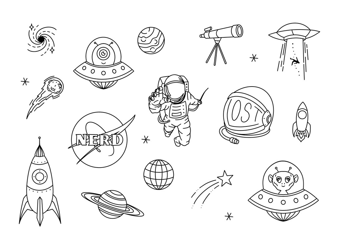 Stencils Space Tattoo Designs Ready-to-use Easy-to-apply - Etsy