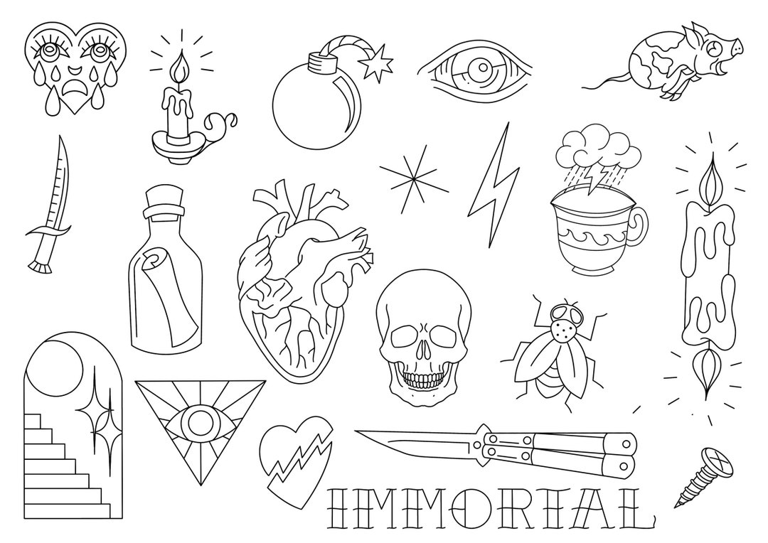 Stencils Immortal Tattoo Designs Ready-to-use Tattoo - Etsy