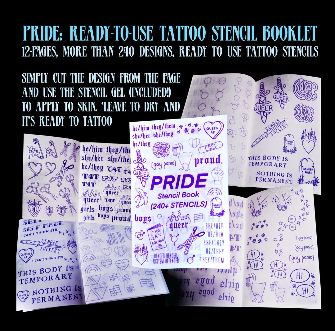 Pride Tattoo Stencil Book: 240+ LGBTQ+ Designs - Etsy