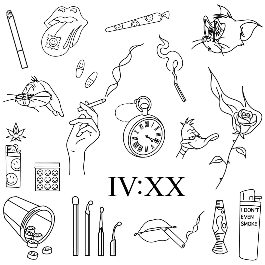 Stencils IV XX Tattoo Designs, Ready-to-use, Easy-to-apply, Y2K ...