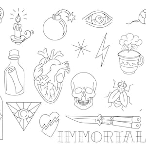 Stencils Immortal Tattoo Designs Ready-to-use, Easy-to-apply ...