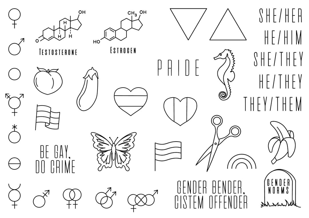 Stencils LGBTQ Tattoo Design Ready-to-use Transfers - Etsy
