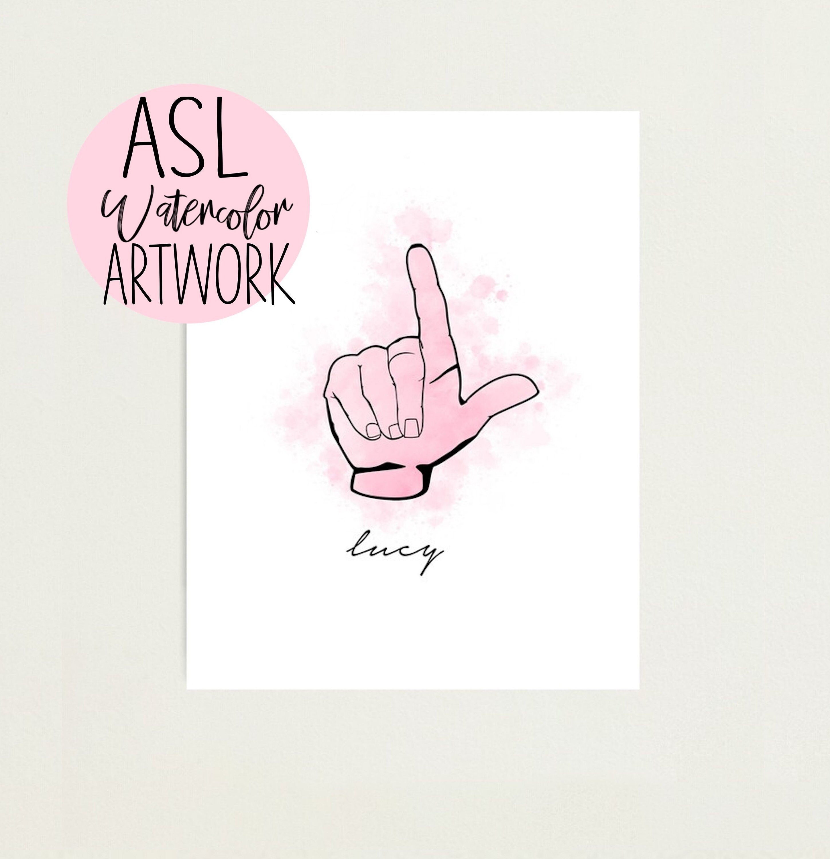 ASL Name Sign Sign Language Name Sign Wooden Name Sign Last | Etsy