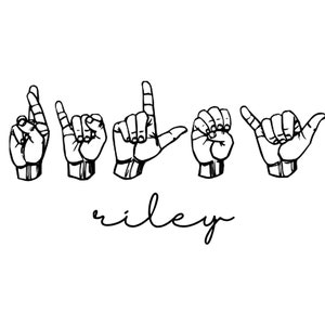 Sign Language Name Sign ASL Name Sign Sign Language Sign - Etsy