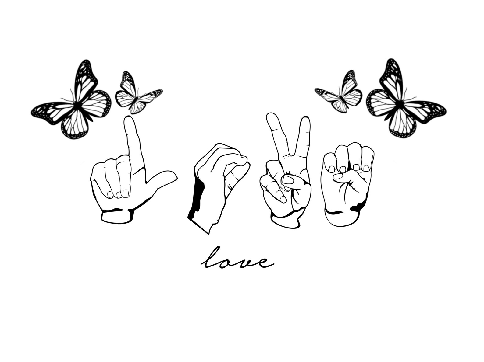 Butterfly Sign Language Sign ASL Name Sign Sign Language | Etsy