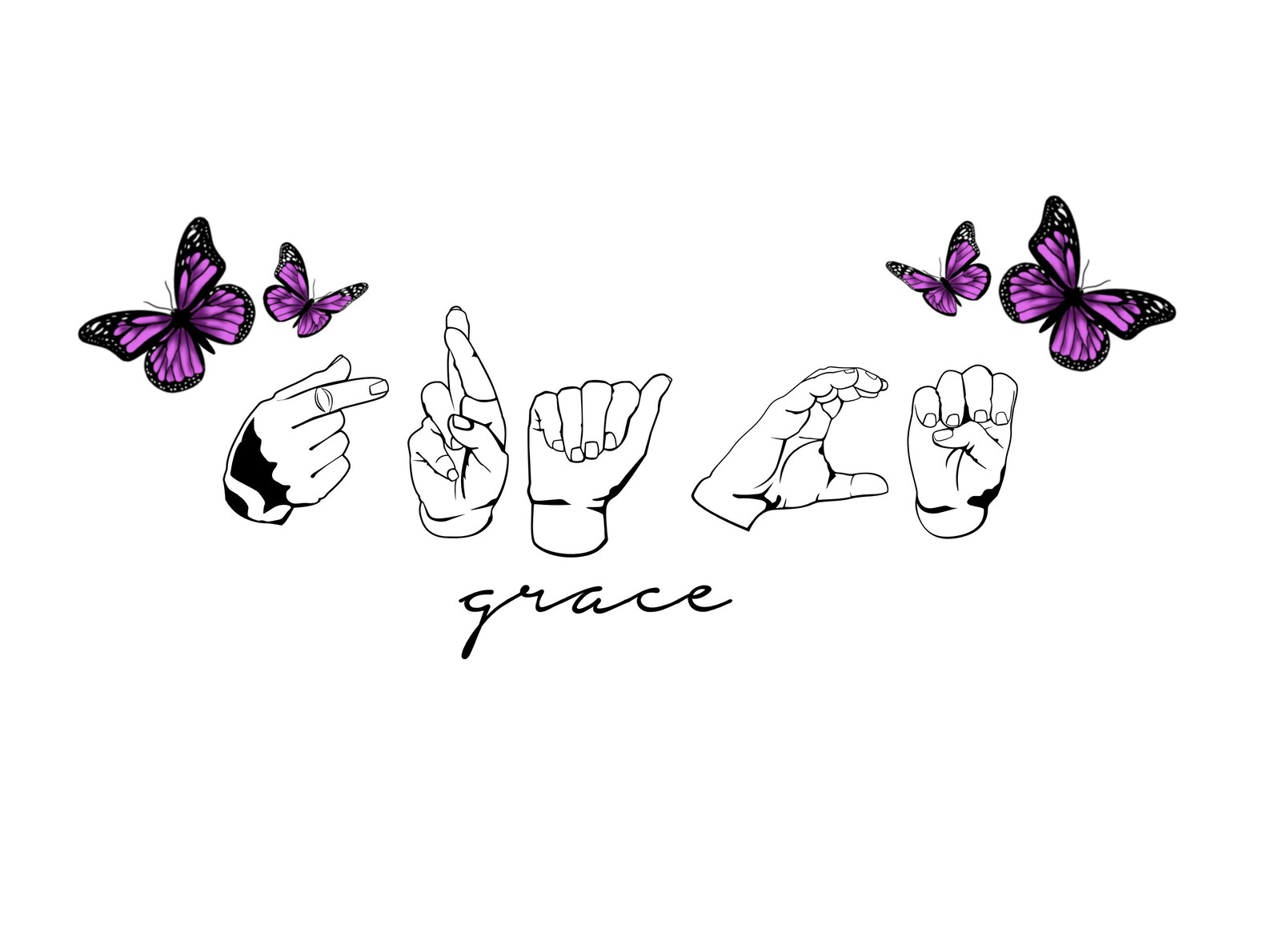 Butterfly Sign Language Sign ASL Name Sign Sign Language | Etsy