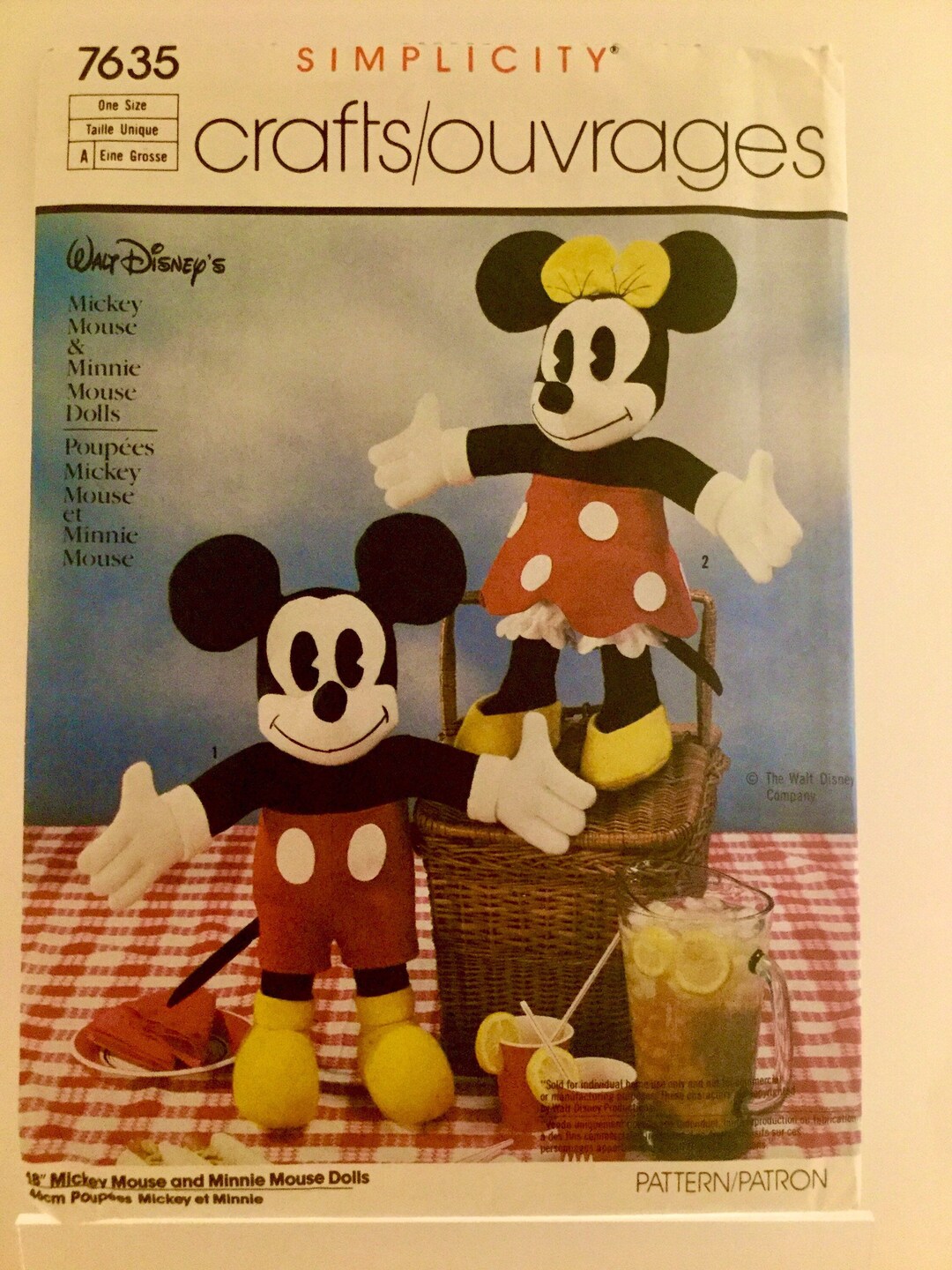 Vintage Walt Disney Mickey Mouse and Minnie Mouse Simplicity Sewing ...