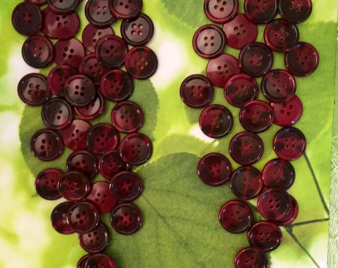 68 Purple Vintage Buttons, 4 Hole, Rimmed Buttons, Resin Buttons, Grape ...