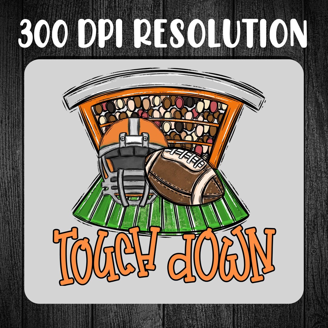 Football Touchdown Hand-drawn Orange PNG - Etsy