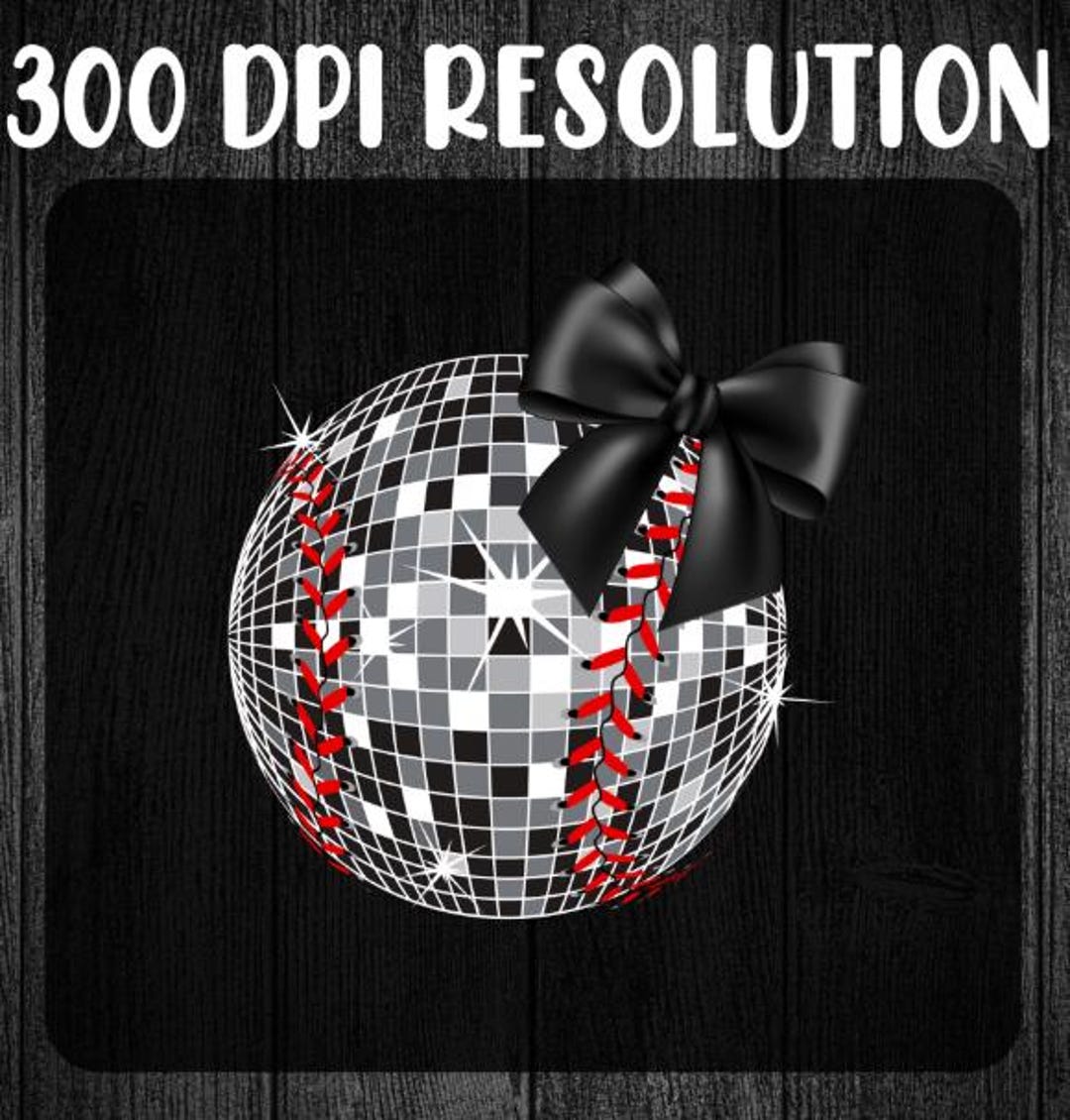 Disco Baseball Black Bow Png - Etsy