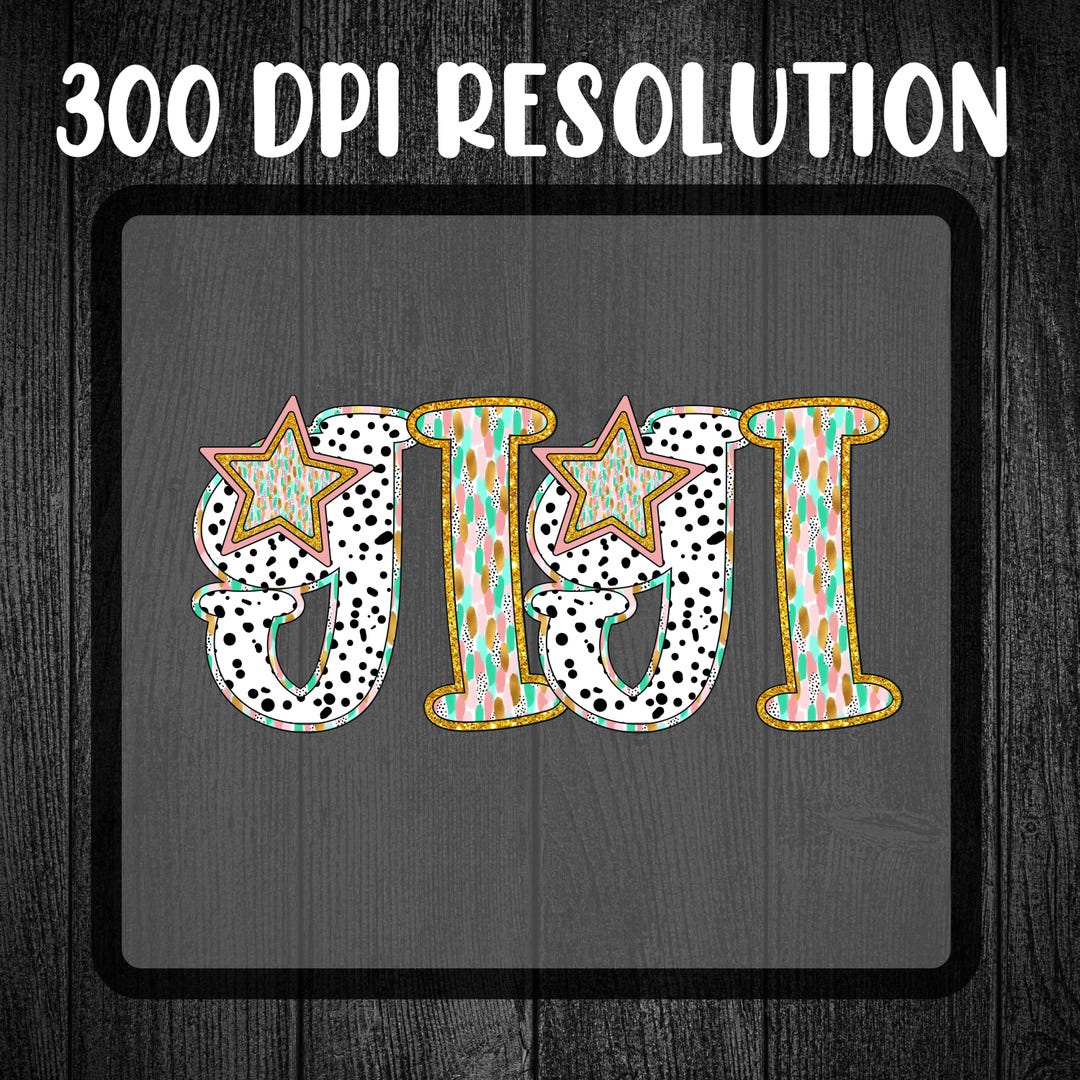 Preppy Gigi Dalmation Stars PNG - Etsy
