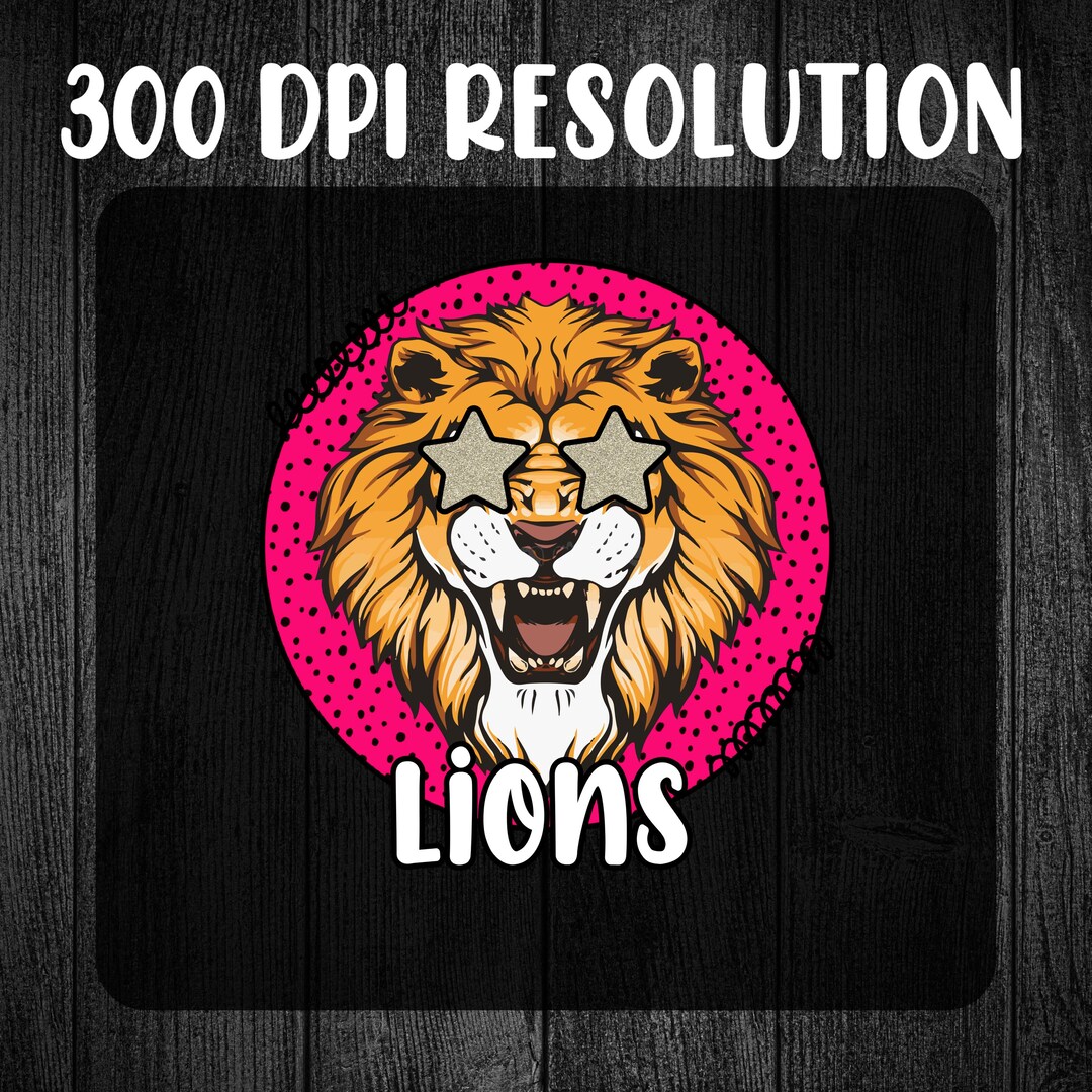 Lions Pink Preppy Mascot Png - Etsy