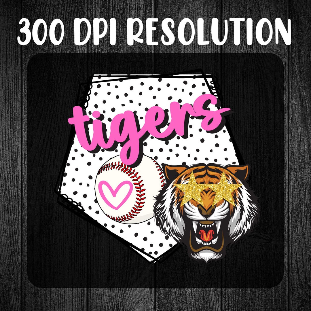 Tigers Baseball Preppy Mascot Png - Etsy
