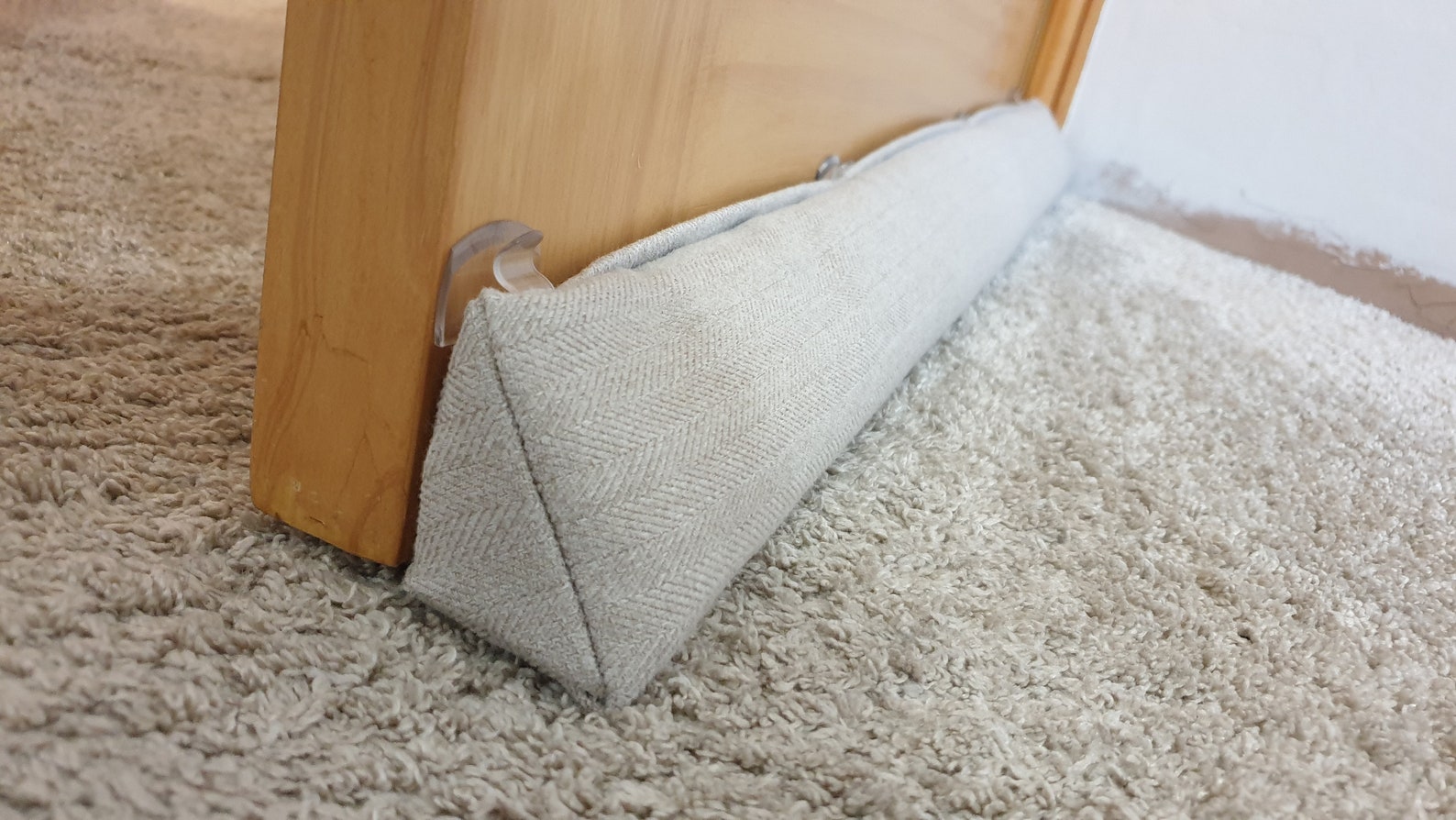 Draught Excluder Triangular® | Herringbone Cream | Heavy, Hookable ...