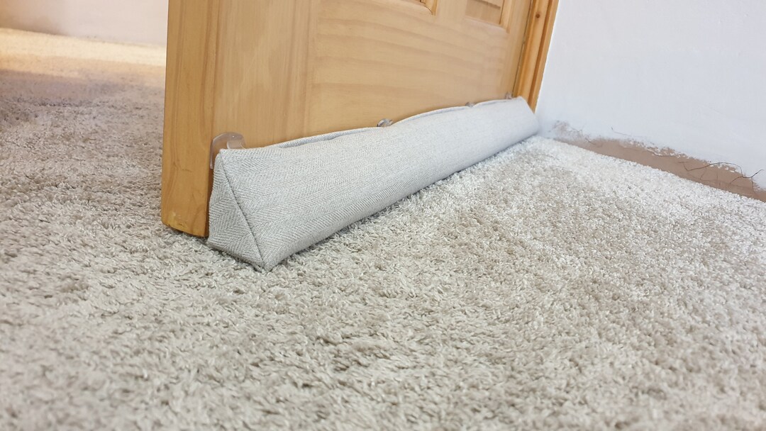 Draught Excluder Triangular® | Herringbone Cream | Heavy, Hookable ...