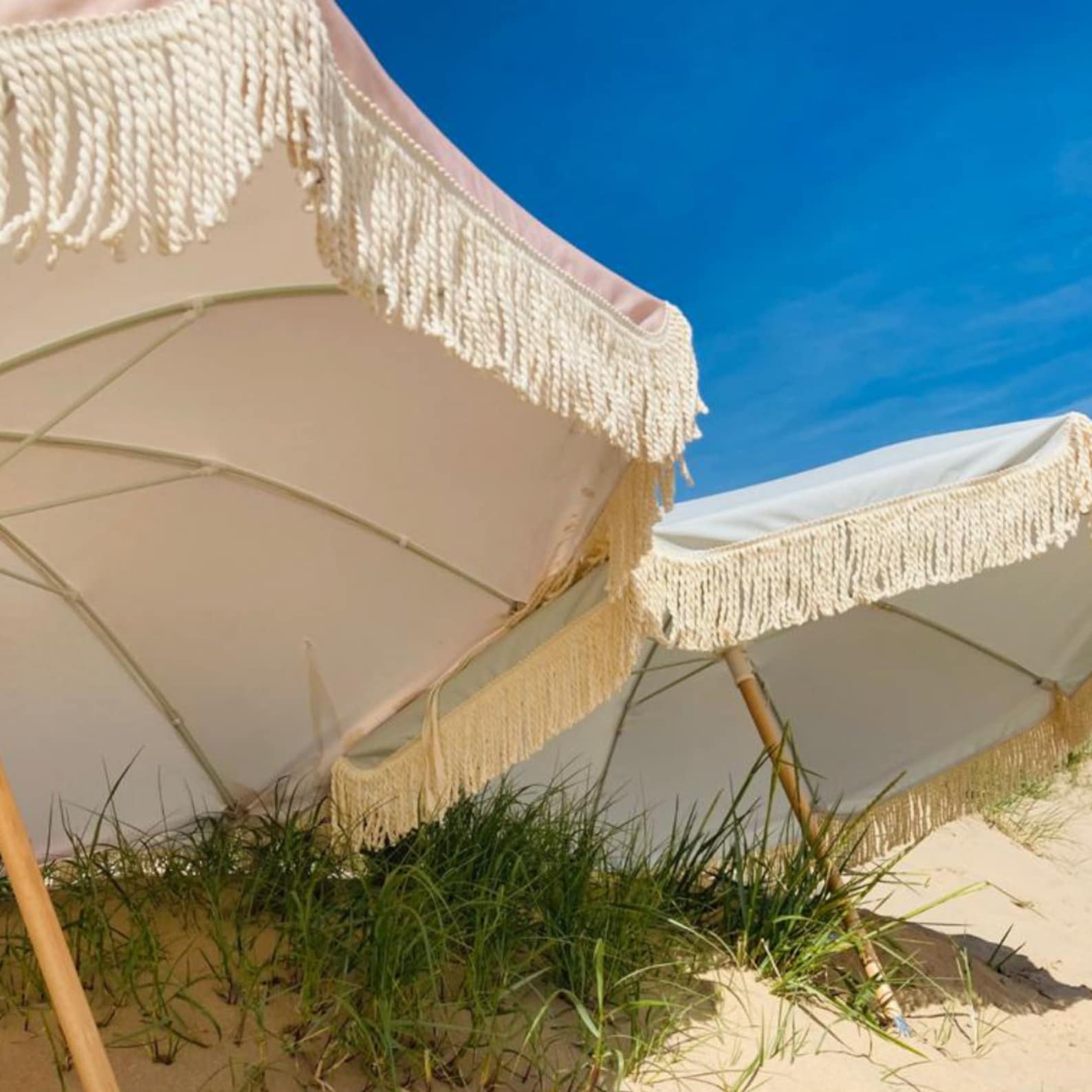 Boho Parasol Umbrella : Nude Beige Panelled Sun Garden Parasol - Etsy UK