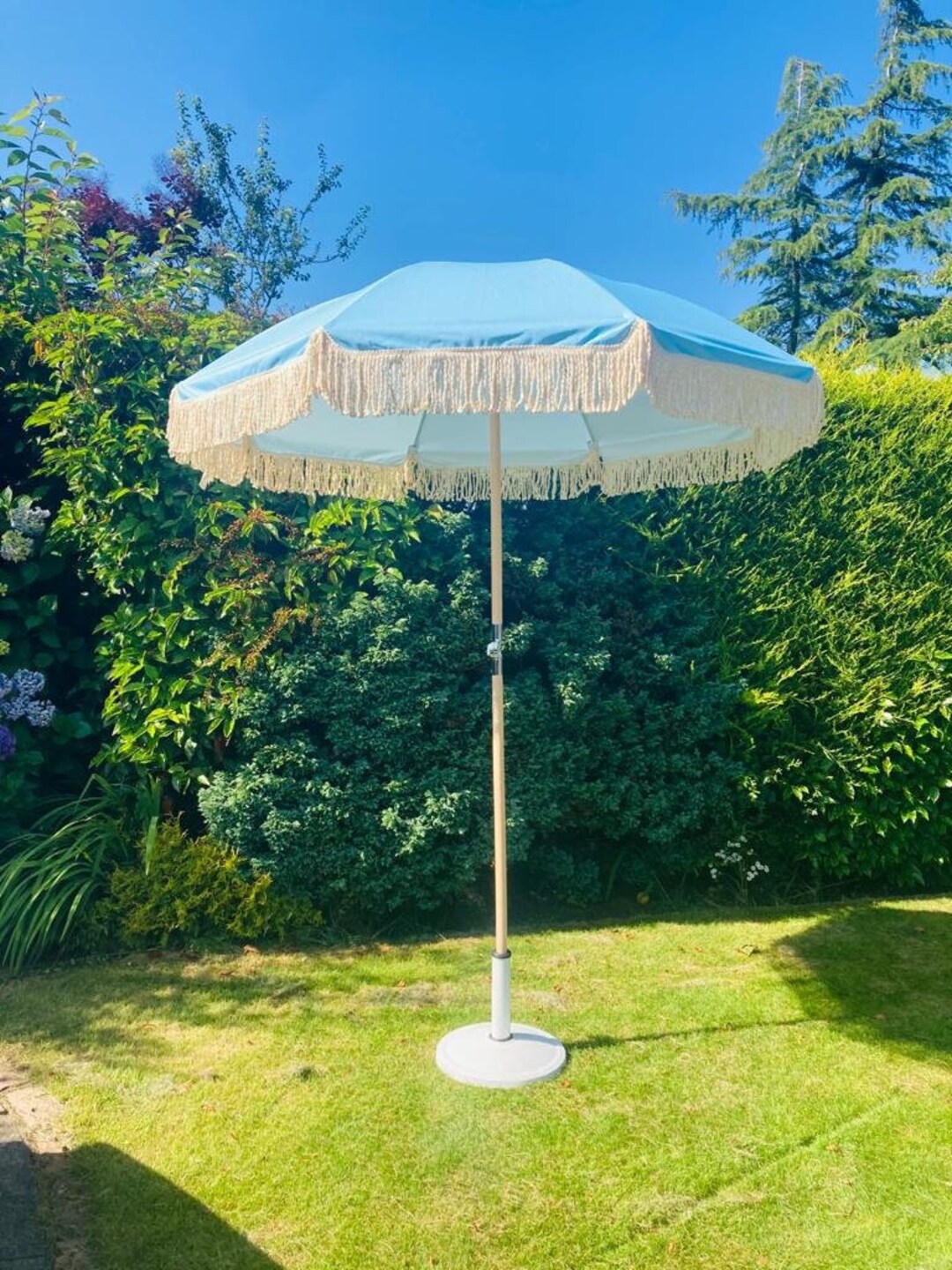 Boho Parasol Umbrella : Baby Powder Blue Sun Garden Parasol - Etsy