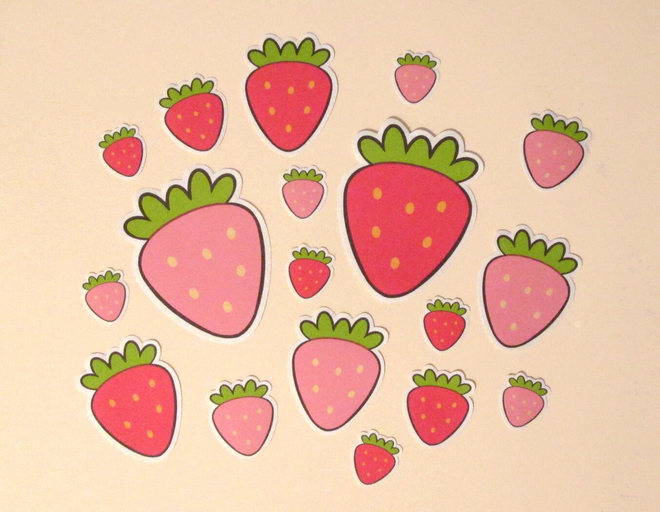 Strawberry Sticker Pack 12 or 24 Pieces | Etsy