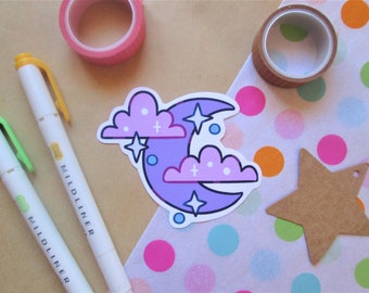 Purple Moon Sticker - Etsy