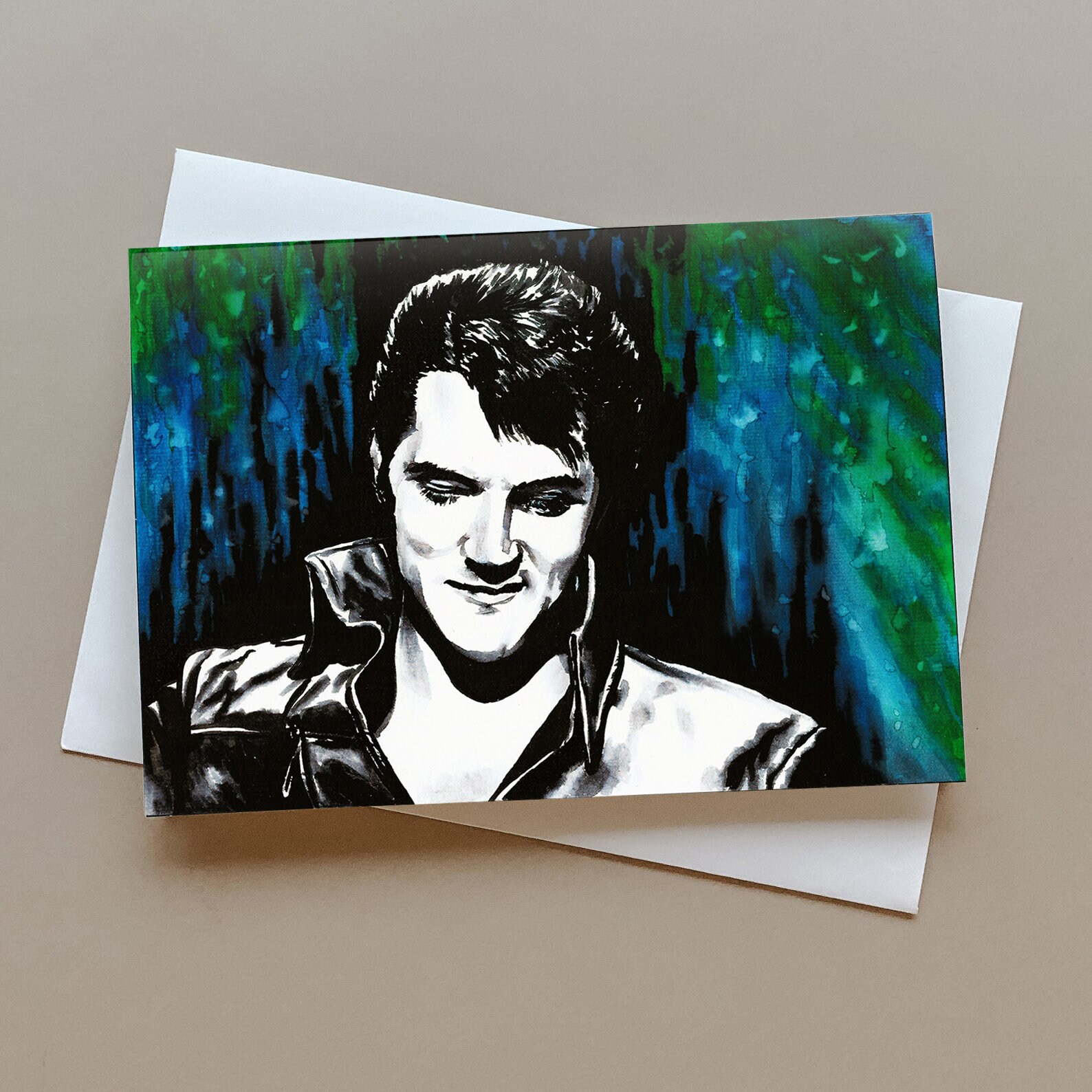 Elvis Presley Greeting Card, King of Rock and Roll, Rock Music Card ...