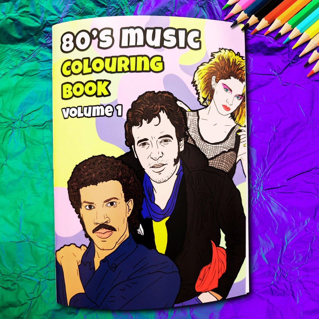 80s Music Colouring Book, Adult Colouring Book, Gift for 80s Music Fan ...