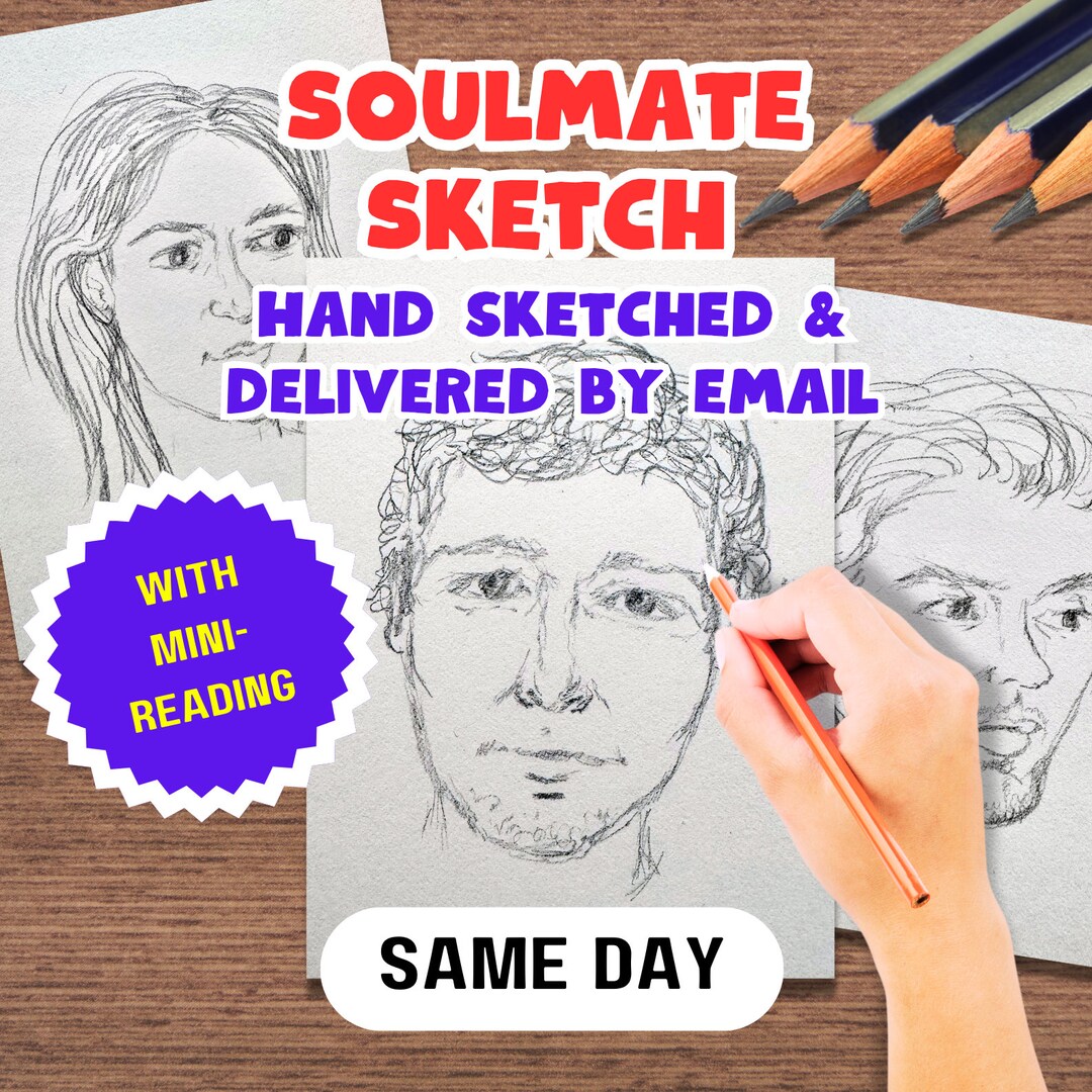 Soulmate Drawing, Hand Sketch of Your Soul Mate and Psychic Reading ...