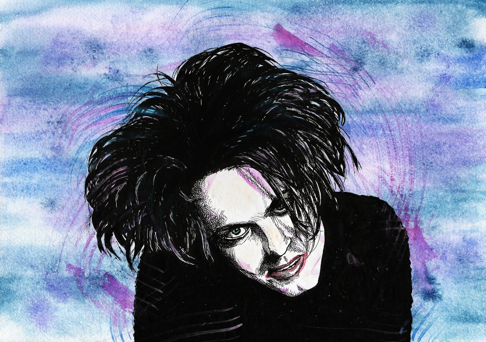 Robert Smith Art Print, Unframed, Poster of the Cure, Goth Music Wall ...
