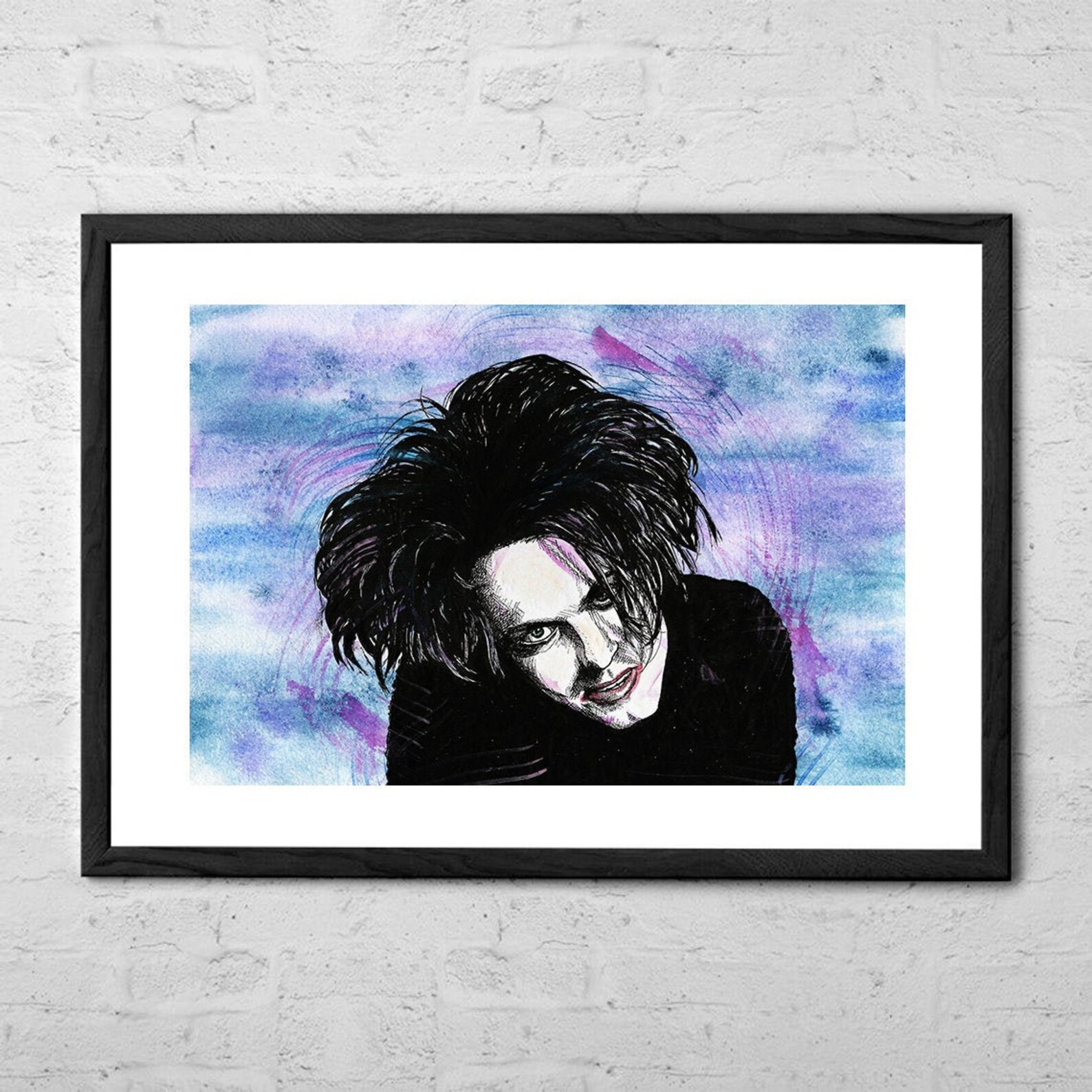 Robert Smith Art Print, Unframed, Poster of the Cure, Goth Music Wall ...