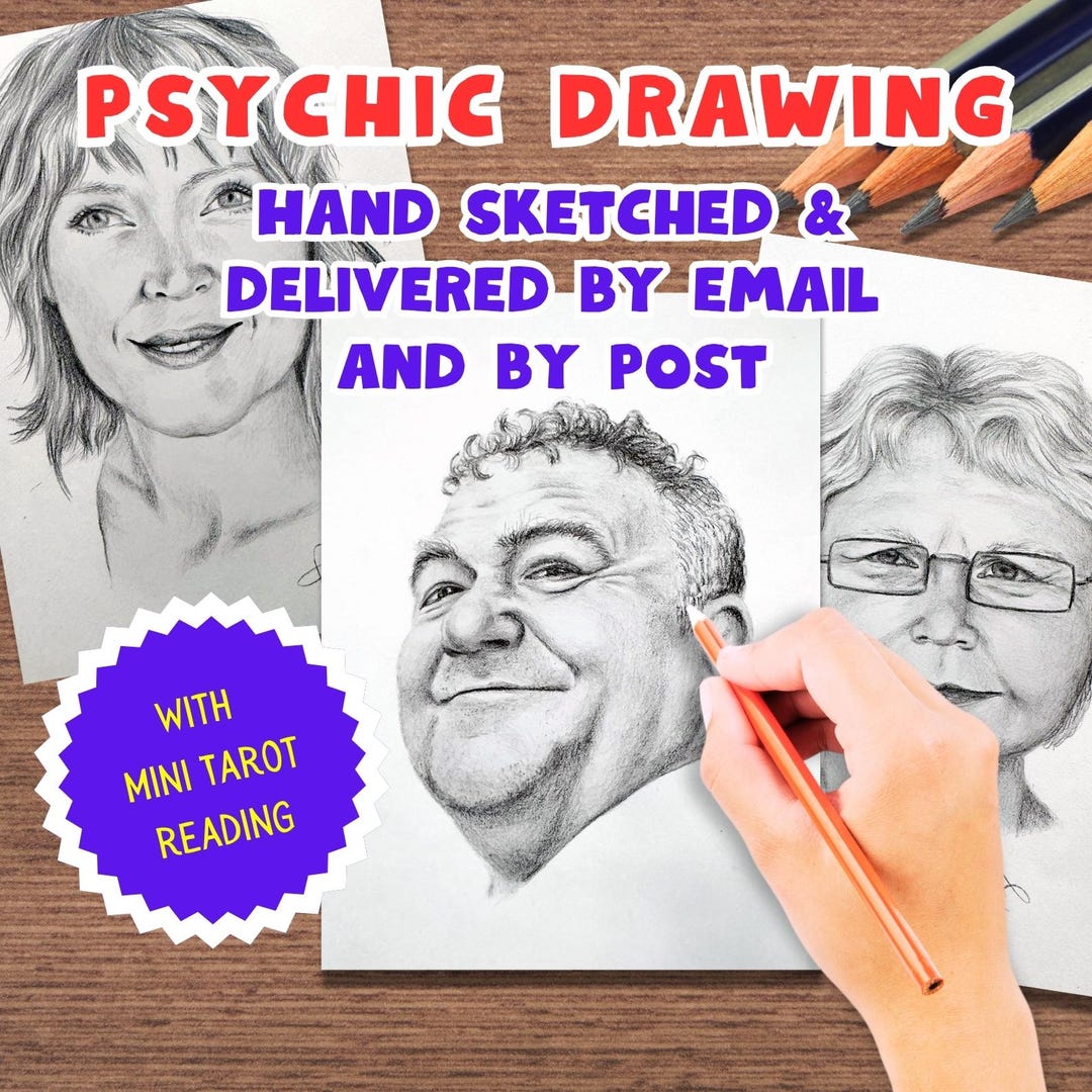 Psychic Spirit Drawing, Hand Sketch of Your Spirit Guide, Psychic ...