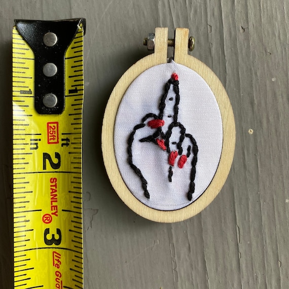Mini Middle Finger Embroidery | Etsy