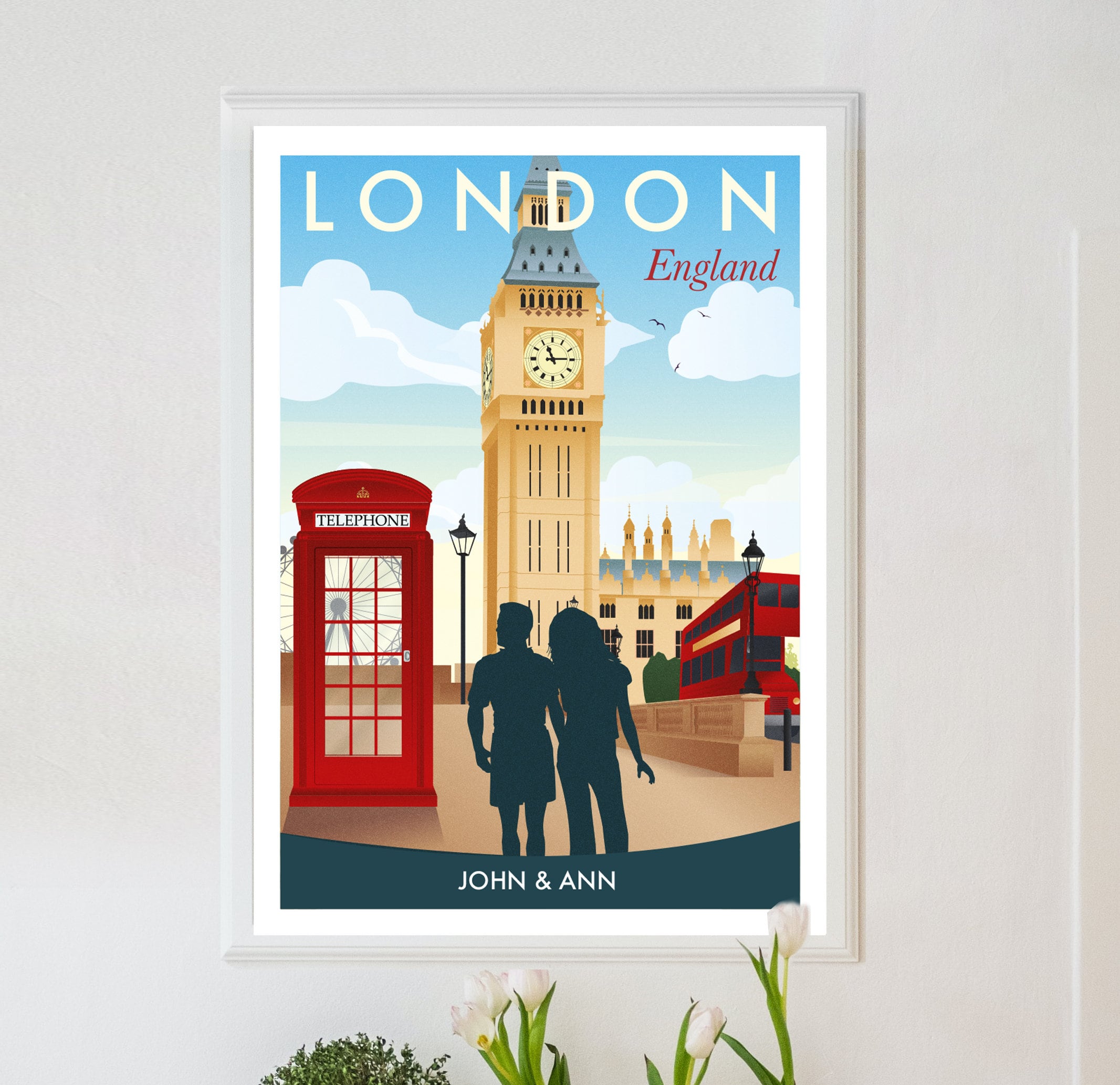 Personalised London Poster, London Print, London Travel Poster, London ...